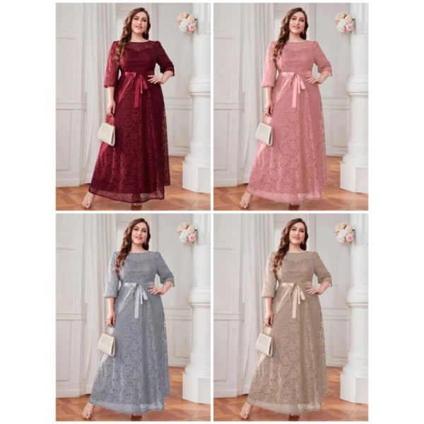 HQ FASHION DRESS MAXI LACE 3/4 SLEEVE(FIT UP MEDIUM TO XLARGE BODYFRAME ...