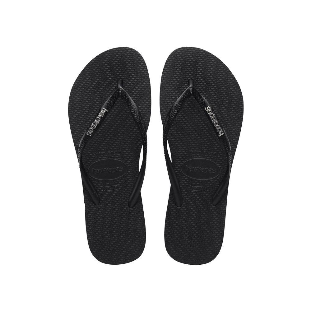 Havaianas Slim Logo Metallic Black/Silver | Shopee Philippines