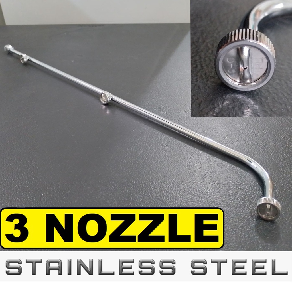 ☾SPRAYER NOZZLE STAINLESS rod Triple Nozzle 3 Wide Spray Misting rod ...