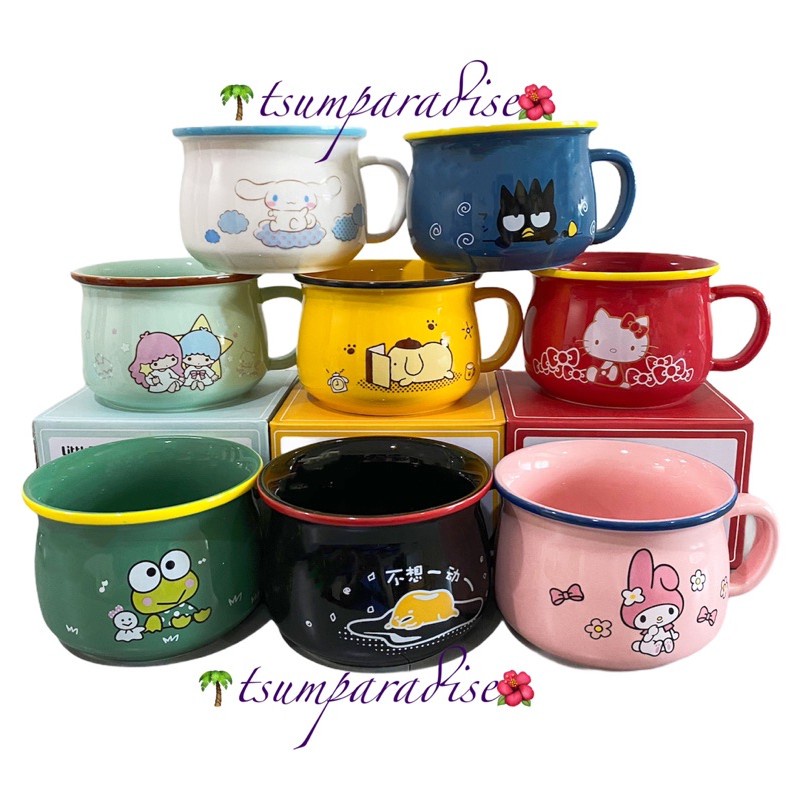 ┋Sanrio Ceramic Cereal Mug My Melody Hello Kitty Kuromi Gudetama Badtz ...