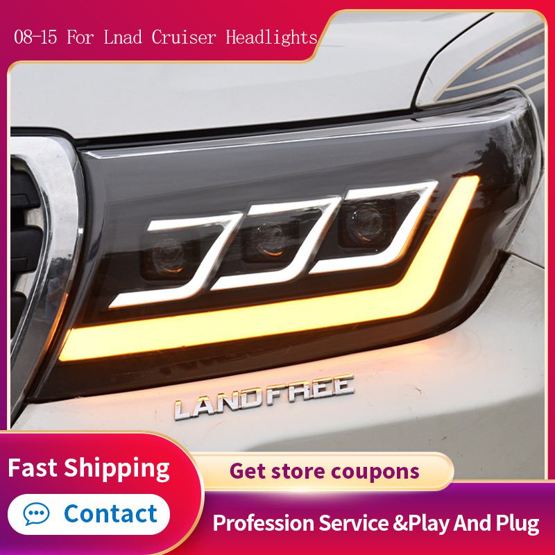 Car Lights for Land Cruiser 2008-2015 LED Auto Headlights Assembly ...