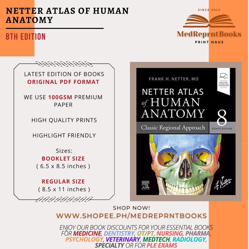 NETTER ATLAS OF HUMAN ANATOMY 8TH EDITION | Shopee Philippines