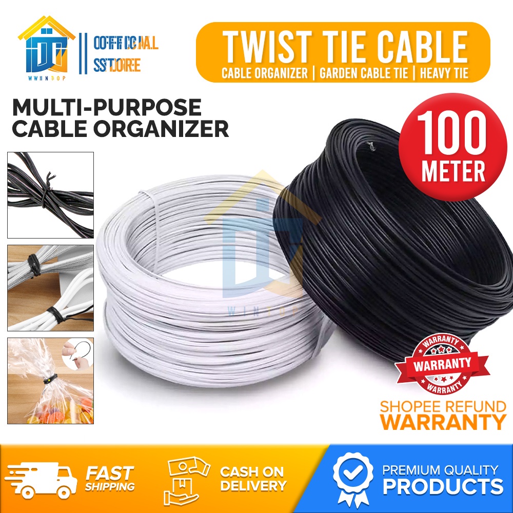 ஐDurable 100 Meter Roll Twist Tie Cable Organizer | Garden Cable Tie ...