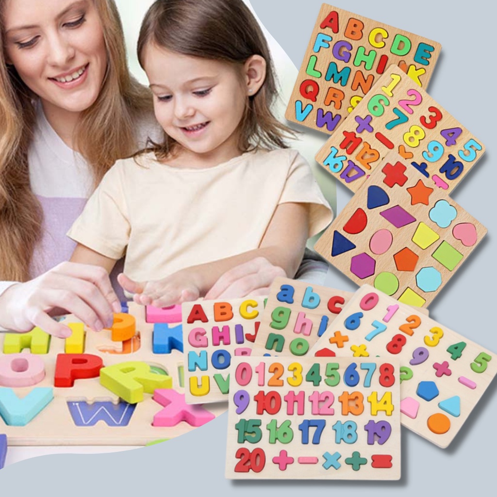 MnKC Colorful 3D Embossed Chunky Alphabet Letter ABC Number Shape ...