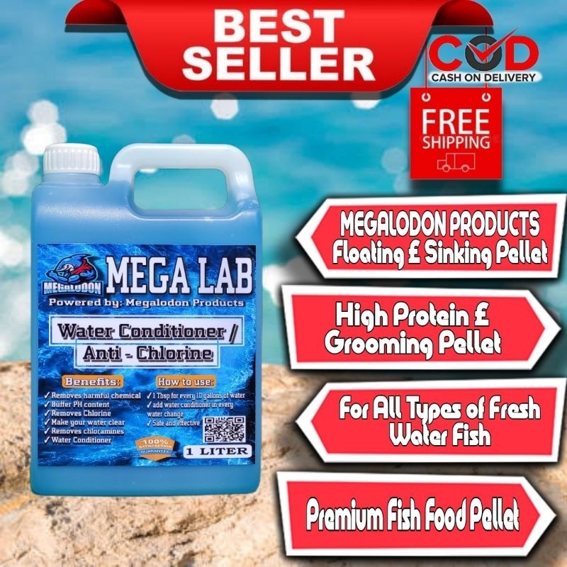 Mega Lab Water Conditioner and Anti - Chlorine (2 in 1) for pond and ...