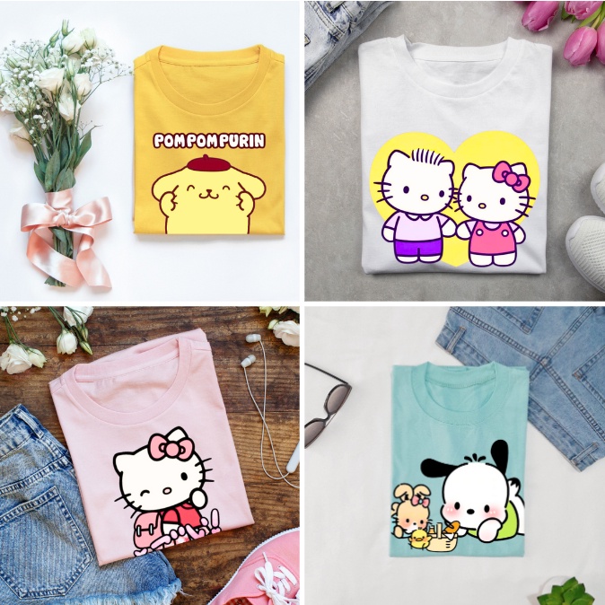 New Sanrio - HK, Danile x HK, Pochacco, Pompompurin Cotton Tee | Shopee ...