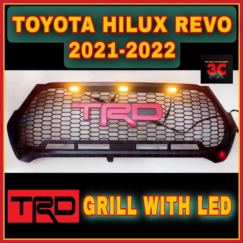 TOYOTA HILUX REVO 2021-2022 TRD FRONT GRILL with LED | Shopee Philippines