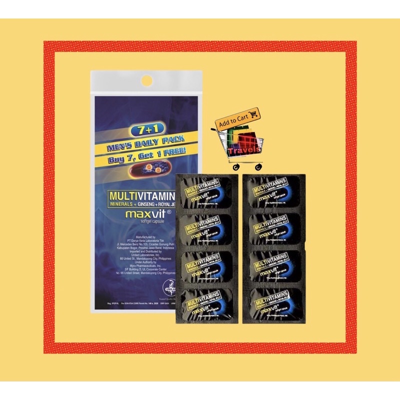 Maxvit (Multivitamins Minerals + Ginseng + Royal Jelly ) 7+1 promo pack ...
