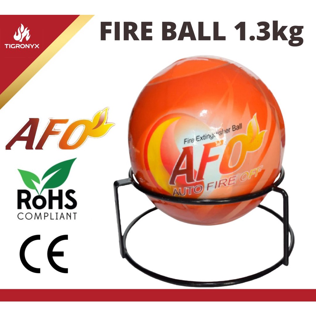 ☽Fire Extinguisher Ball Auto Fire Off (AFO) 1.3kg with Rack | Shopee ...