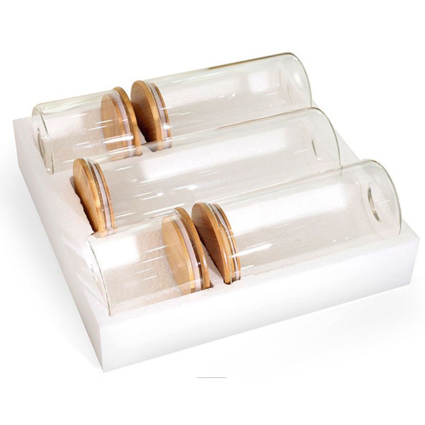 ☁﹍SUPER SALE! 5 Piece Set Airtight Glass Containers with Bamboo Lid ...