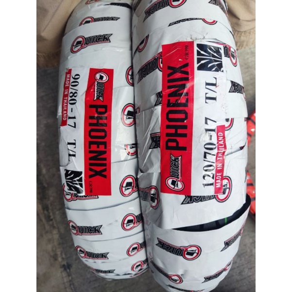 Quick tire Phoenix size 17 90/80 120/70 free 2 pito 2 sealant tubeless ...