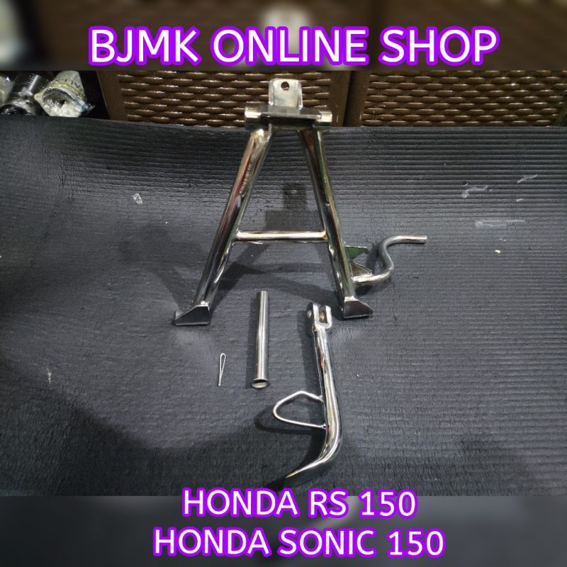 STAINLESS CENTER STAND SIDE STAND FREE EHE ( HONDA RS 150 & SONIC 150 ...