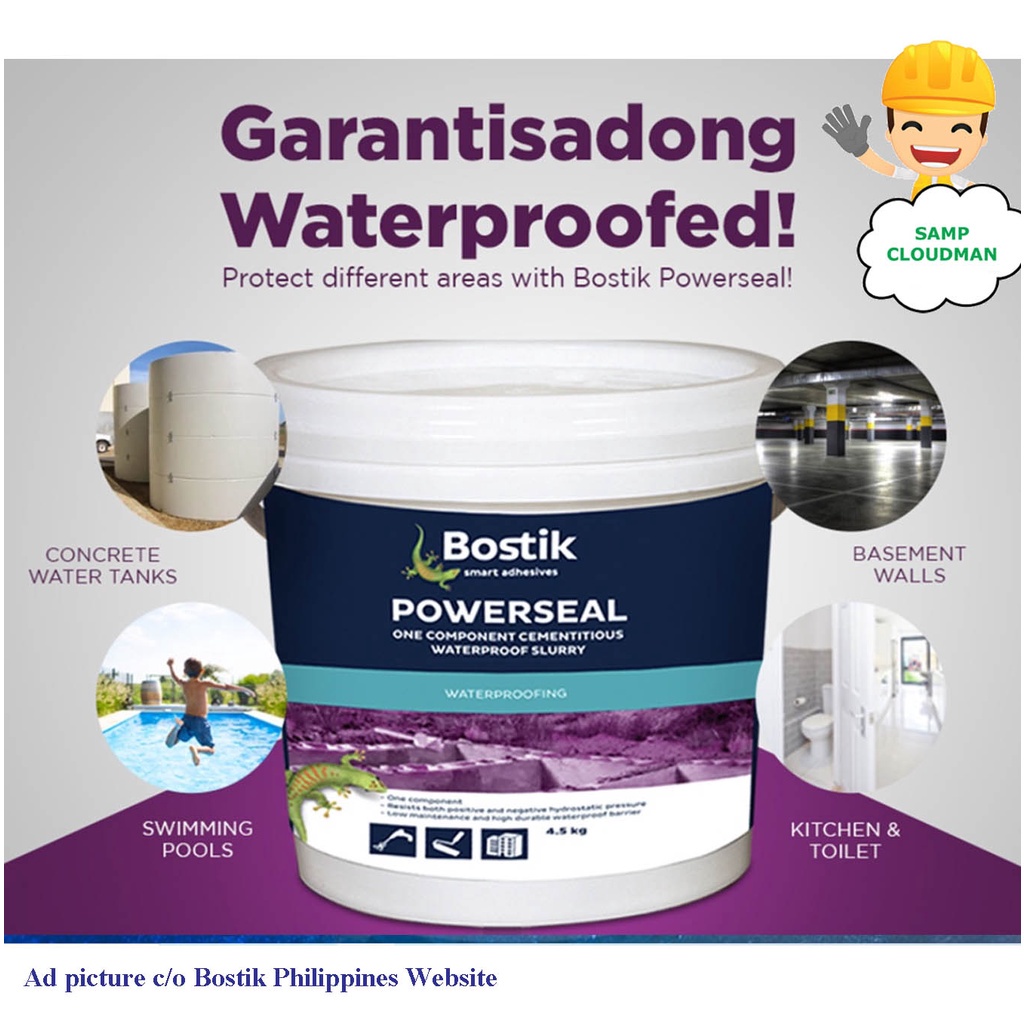 Bostik Powerseal Cementitious Waterproofing Slurry Gallon 4 Liters ...