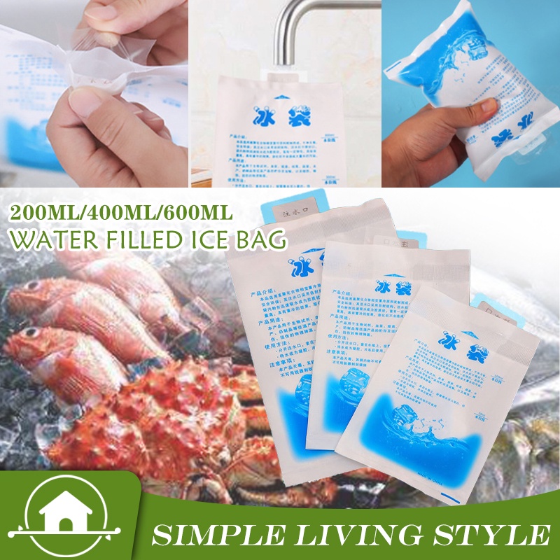 Ice Bag Reusable Ice Pack Preservation Gel Cooling Water Filled Cold ...