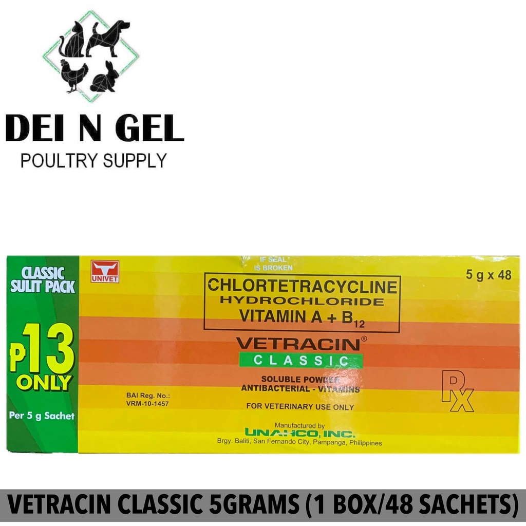 ∋Vetracin Classic Powder 5g (1 Box/ 48 Sachets) | Shopee Philippines