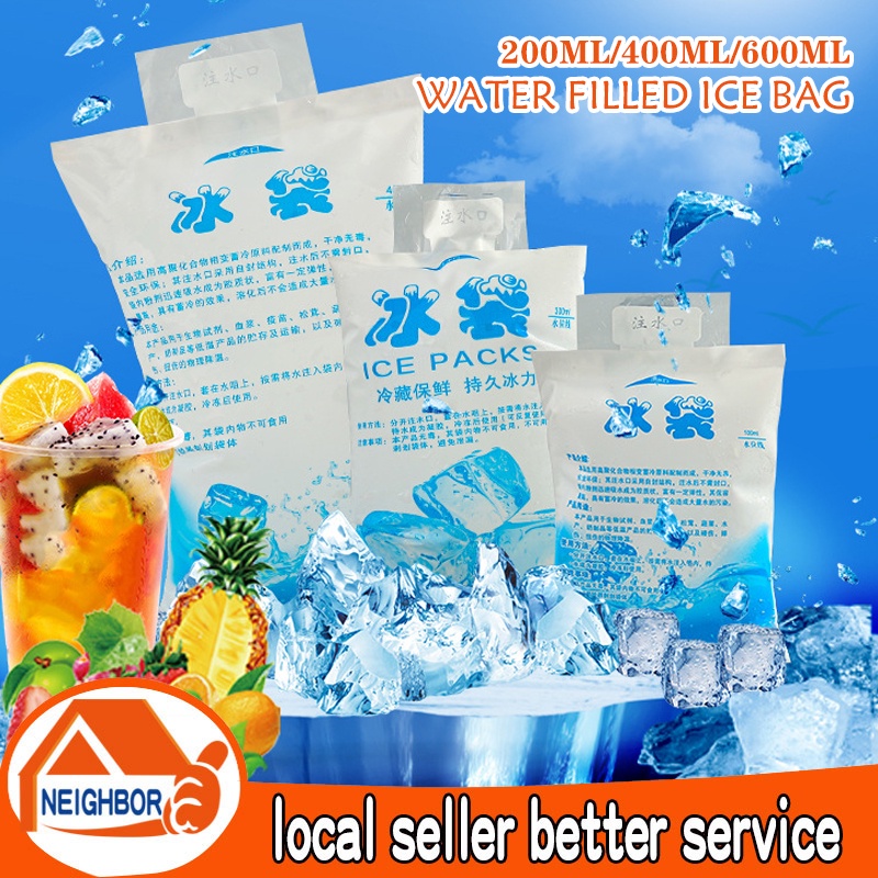 Ice Bag Reusable Ice Pack Preservation Gel Cooling Water Filled Cold ...