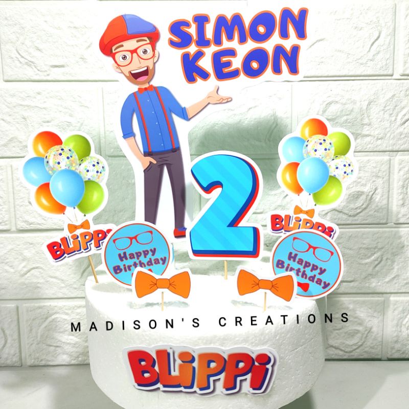 ۩Blippi Big Cake Topper/Cake Banner & Cupcake Toppers (Personalize; Big ...
