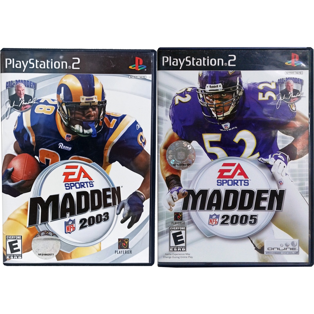 (SET) Madden NFL 2003 & 2005 PS2 PlayStation 2 Video Game (NTSC-U/C ...
