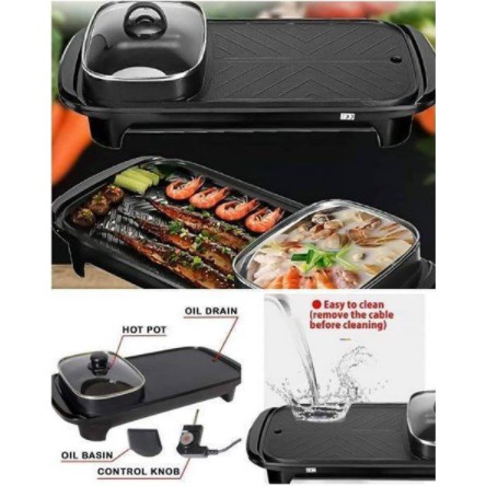 №AN Korean Samgyupsal Grill - 2 in 1 Electric Barbeque Grill Pan with ...