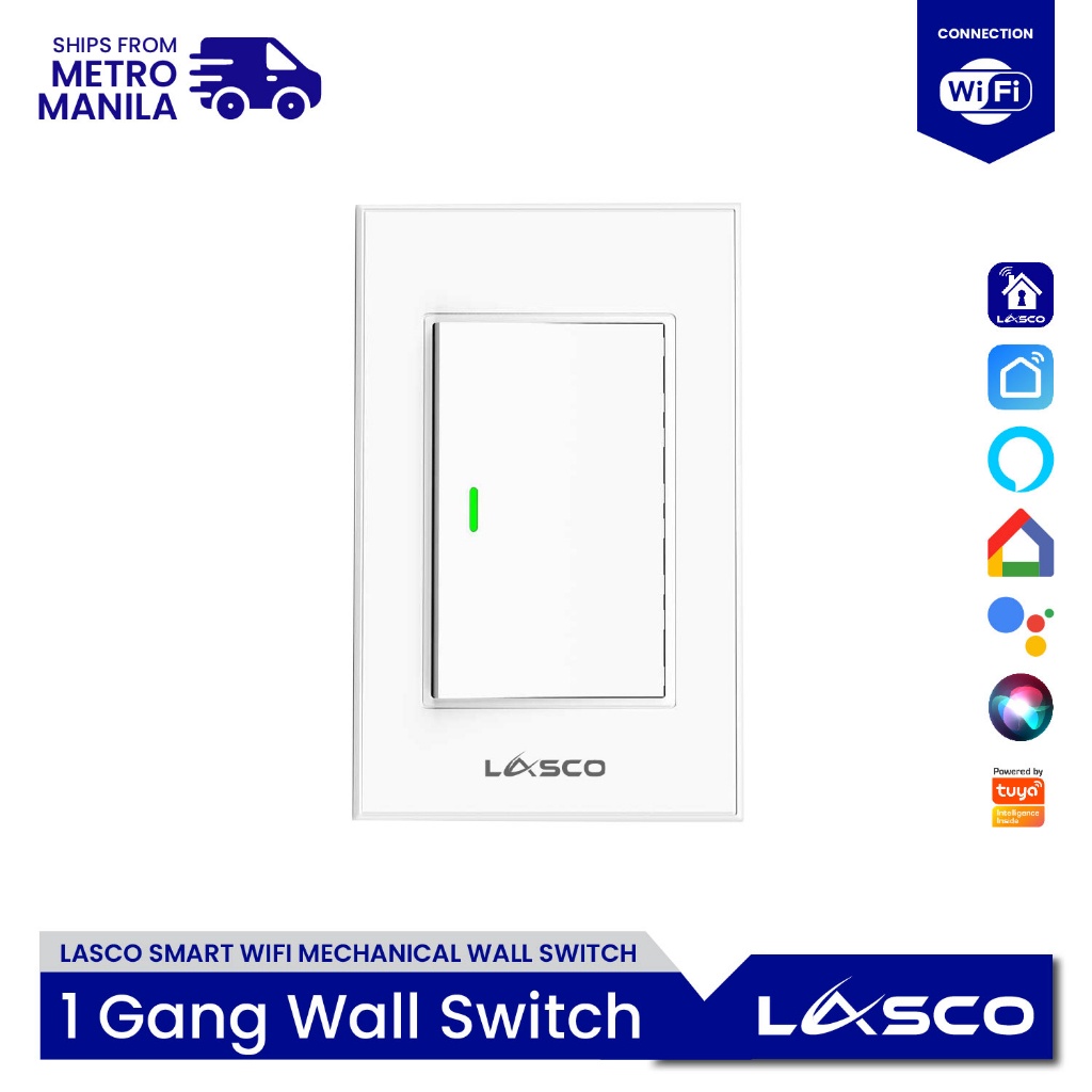 ﹊Lasco 1 Gang Wi-Fi Mechanical Wall Switch (White) | Shopee Philippines