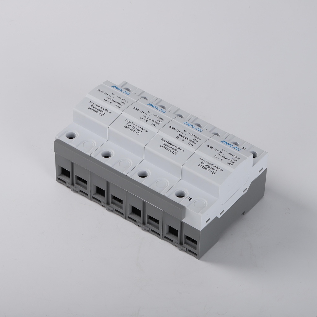 ZNFLZG 15KA 4 pole 4P spd ac surge protection devices 385V lightning ...