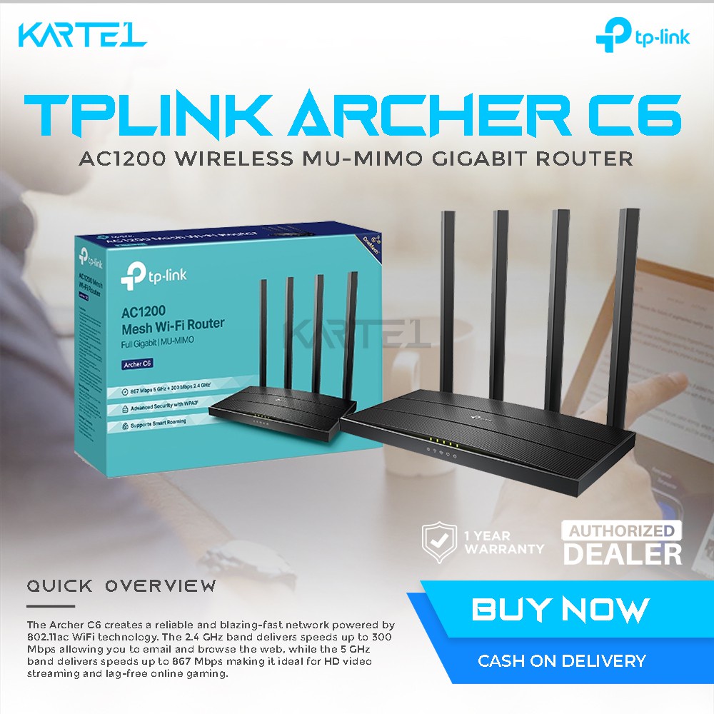 ☃ TP-Link Archer A6 AC1200 Wireless MU-MIMO Gigabit Router | TPLink ...