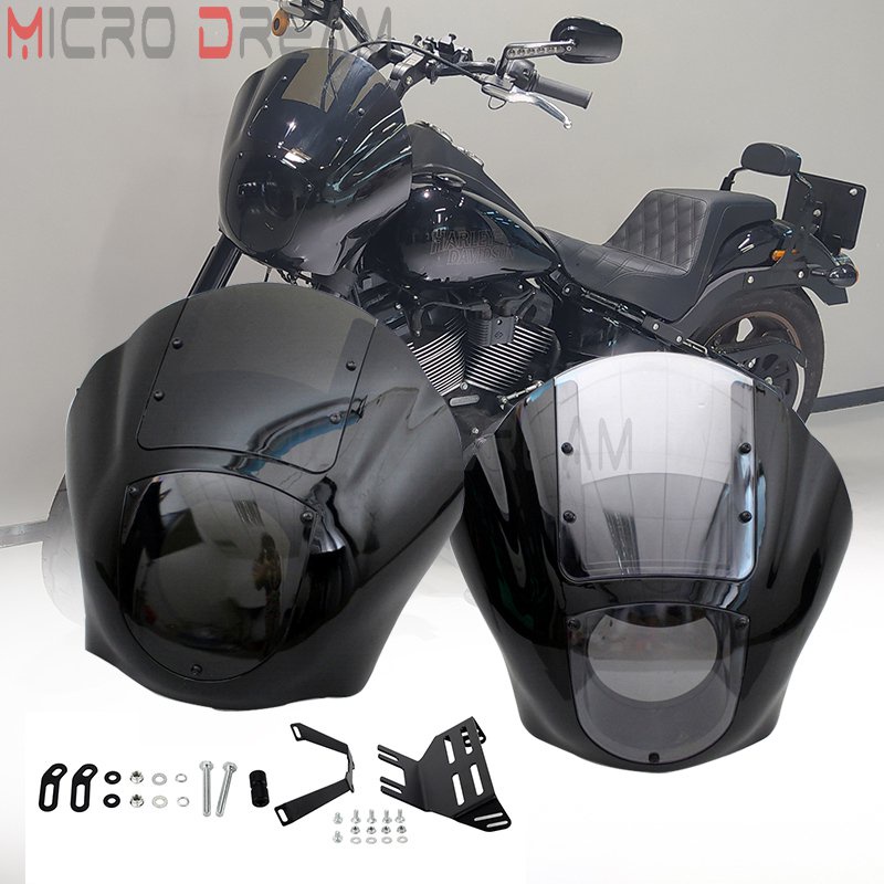 Club Style Quarter Fairing w/ Mount Bracket Headlight Fairing Cowl Mask ...
