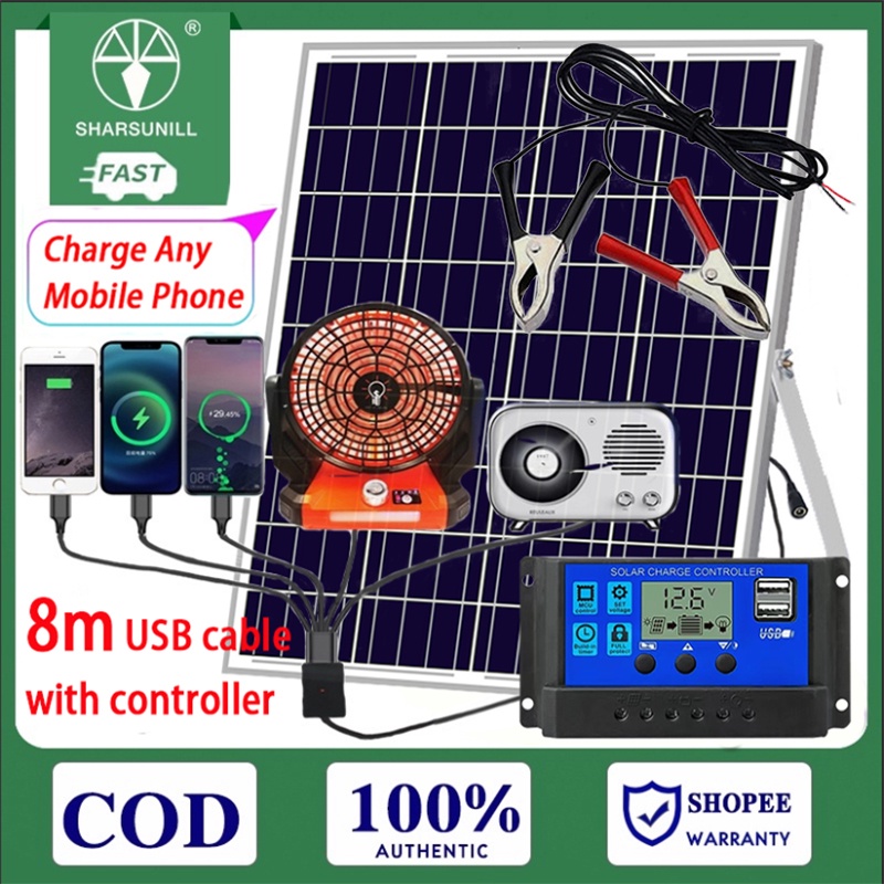 SHARSUNILL Solar Panels 6 volt 12v Solar Battery Charger USB Cellphone ...