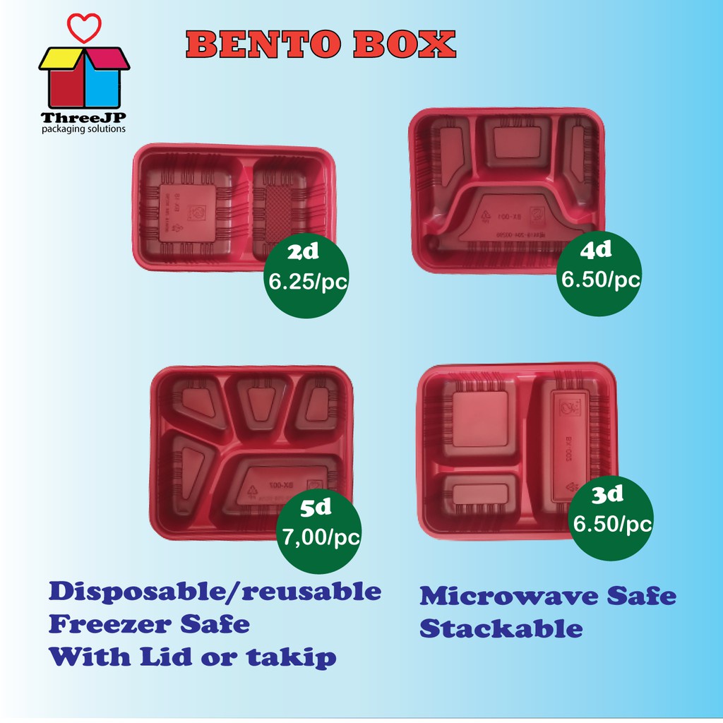(250pcs) bento box 2 divisions, 3 divisions, 4 divisions & 5 divisions ...