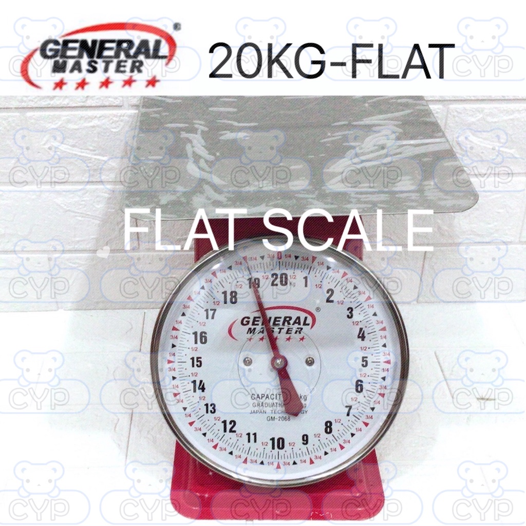 Heavy Duty general master Dial Spring 20kg, flat scale/Timbangan ...