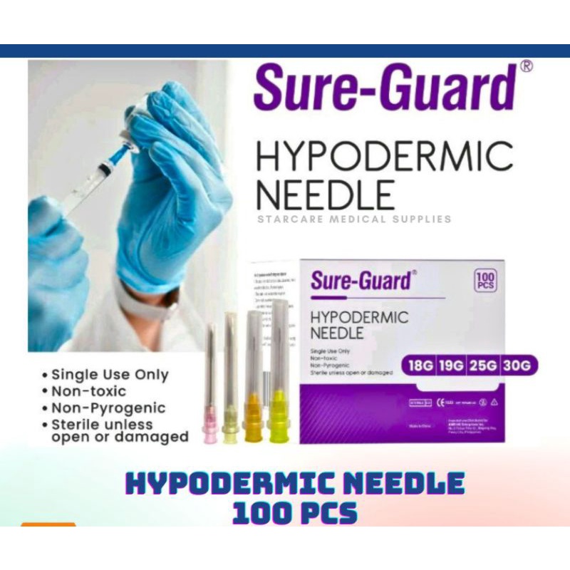 Hypodermic Needle(Sureguard)18g,19g,25g,30g | Shopee Philippines