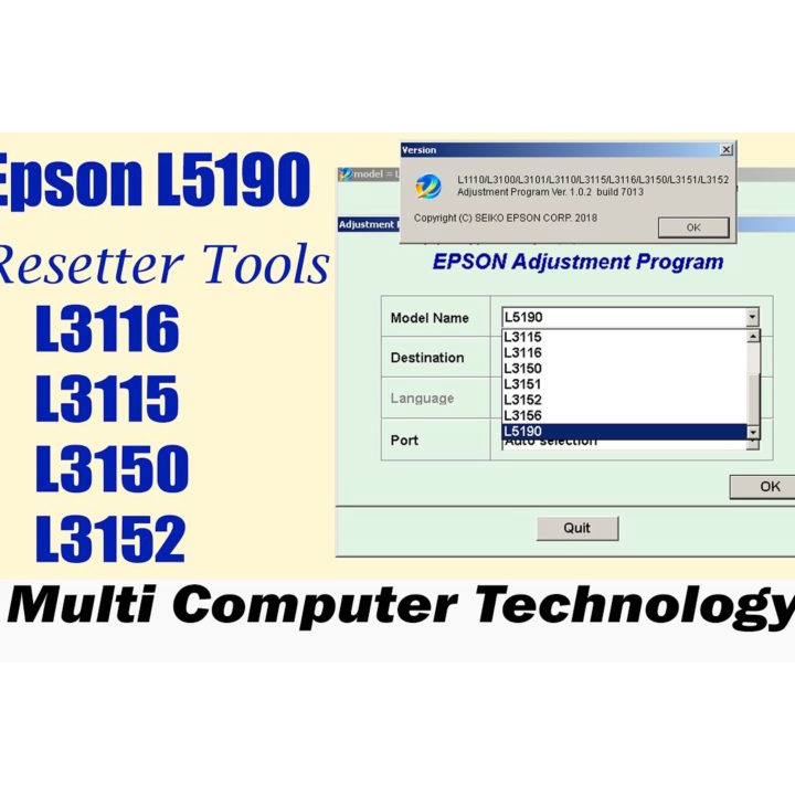 【Hot Sale】Epson L3110 L3116 L3118 L3150 L3158 Program Resetter Tool ...