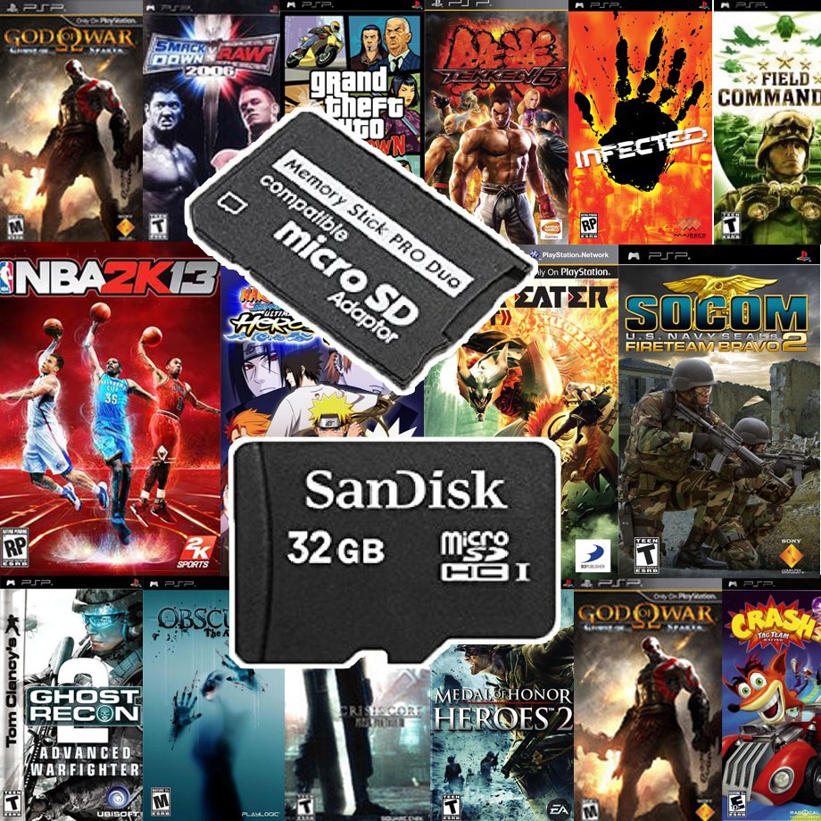 【Hot Sale】PSP Games with micro sd card and pro duo adapter fully loaded ...