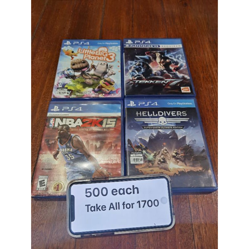 【Hot Sale】Ps4 games NBA 2K15, Tekken 7, Hell Divers, Little Big Planet ...