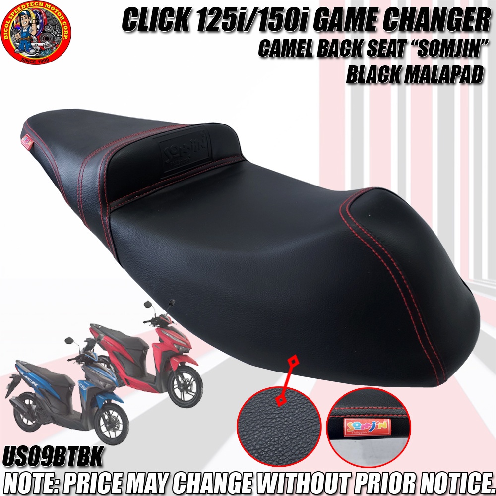♧CLICK 125i/150i GAME CHANGER CAMEL BACK SEAT "SOMJIN" BLACK MALAPAD ...