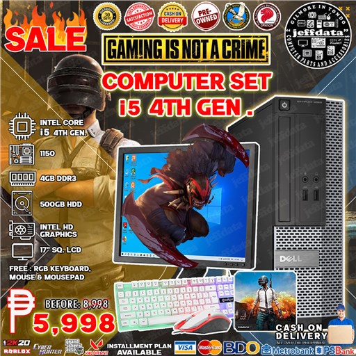【Hot Sale】COMOUTER SET I5 4TH GEN 1150 4GB D3 500GB SATA INTEL HD ...