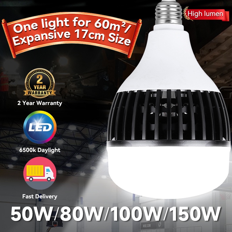 【Local】E27 Led Bulb High Power 220V Super Bright Light Bulb 50W 80W ...