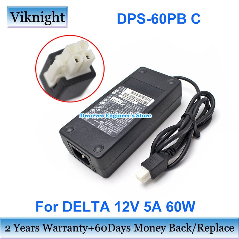 Genuine 60W 12V 5A Delta DPS-60PB C AC Adapter Laptop Charger 4 Pin ...