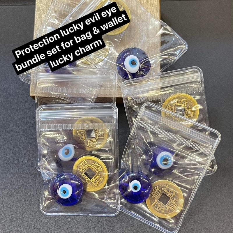 Lucky 999 Evil Eye With Lucky Coins Triangle Kit Good Luck For Wallet ...