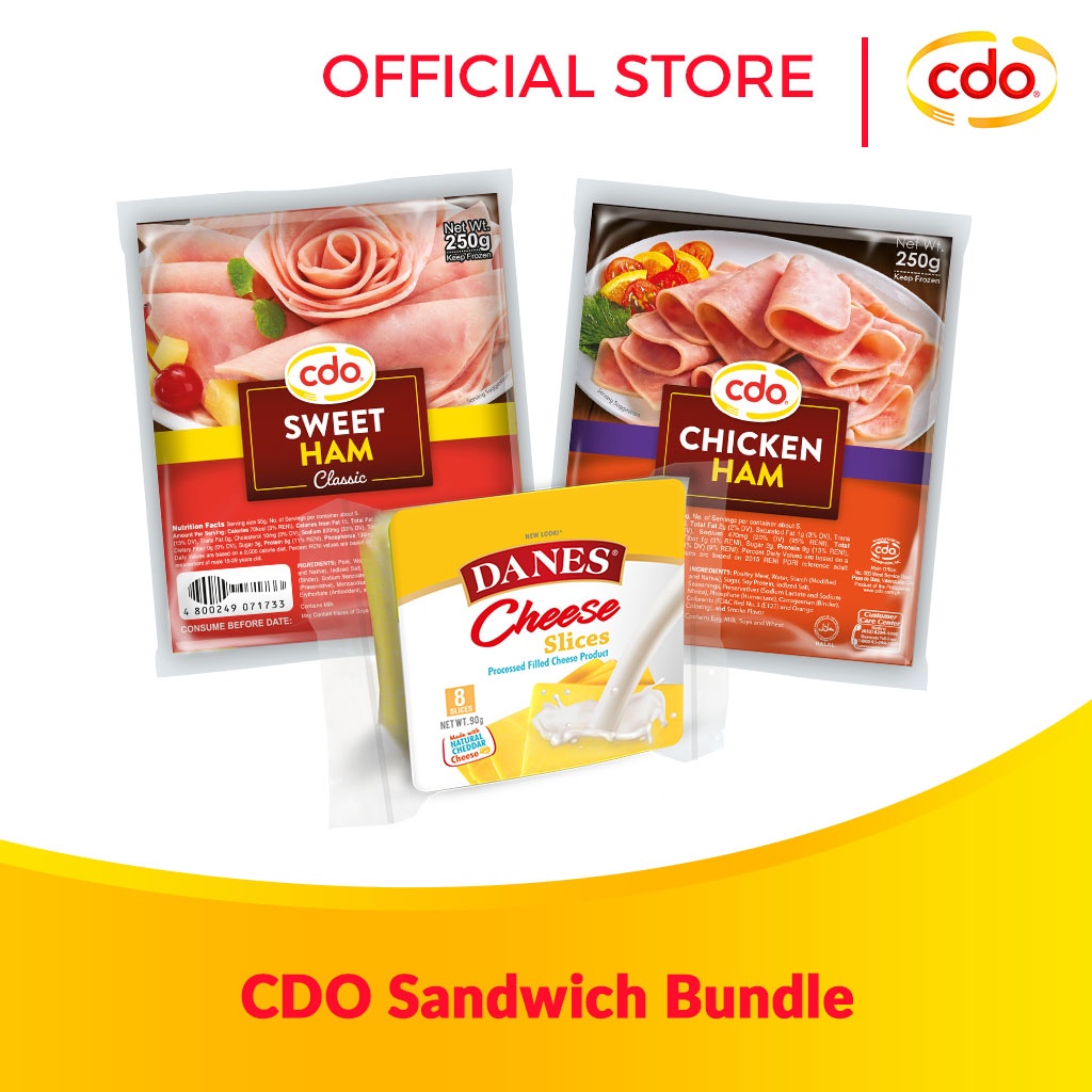 CDO Sandwich Bundle (Danes Cheese Slices 250g + Chicken Ham 250g ...