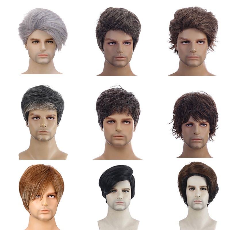 Your Style Synthtic Mens Short Pixie Cut Haircuts Fluffy Hair Wig Man ...