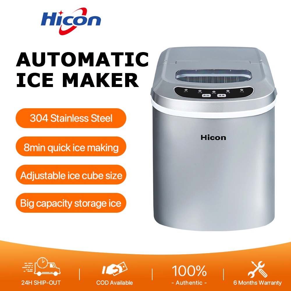 Hicon Portable Ice Maker Machine Automatic Household -Large Ice Storage ...