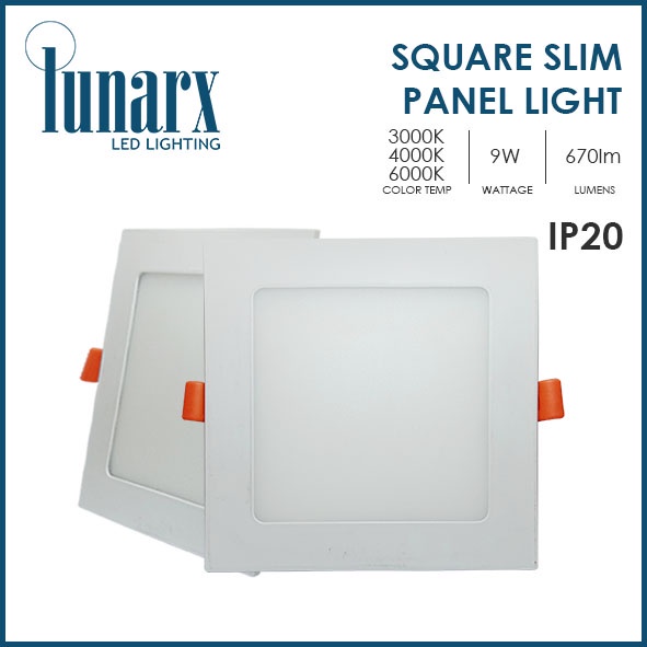 Lunarx Recessed Square Slim Panel Light 9 Wattage Lighting Fixture ...