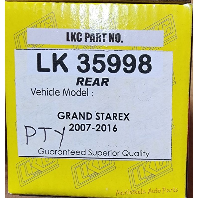 Brake Pad REAR Grand Starex 2007 - 2016 ( LKC BRAND ) | Shopee Philippines