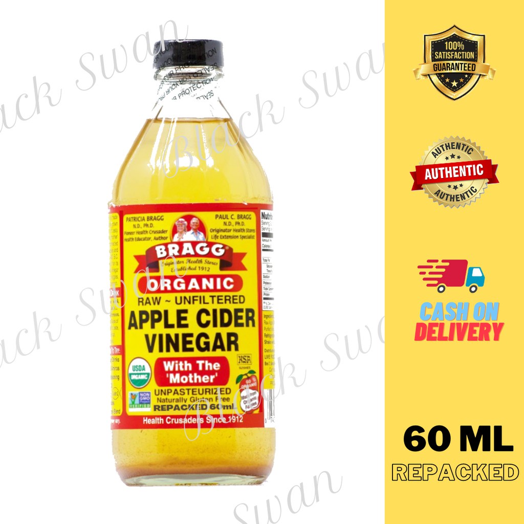 BRAGG Organic Raw Apple Cider Vinegar 60 ml (Repack) | Shopee Philippines