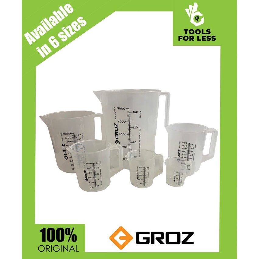 ♞☢ Groz Measuring Oil Jugs 100 to 2000ml | Shopee Philippines