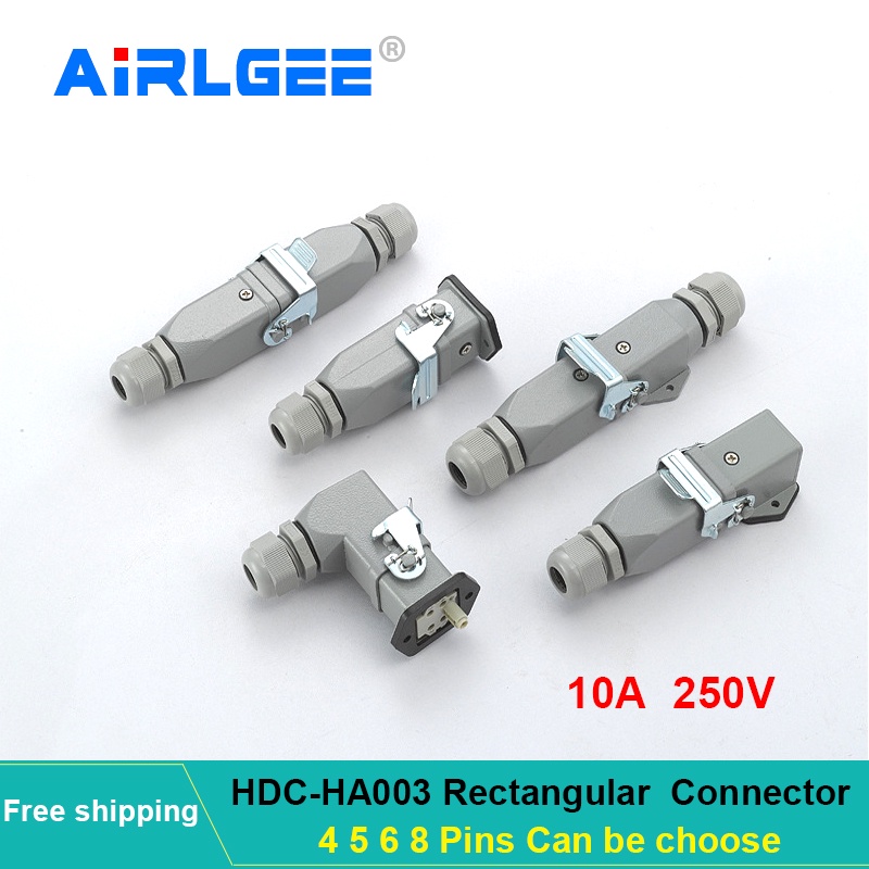 Industrial HDC-HA Heavy Duty Connector 10A 250V IP65 Waterproof ...