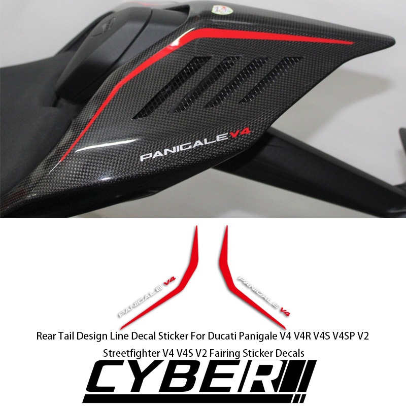☇Rear Tail Design Line Decal Sticker For Ducati Panigale V4 V4R V4S V4SP V2 Streetfighter V4 V4S ...
