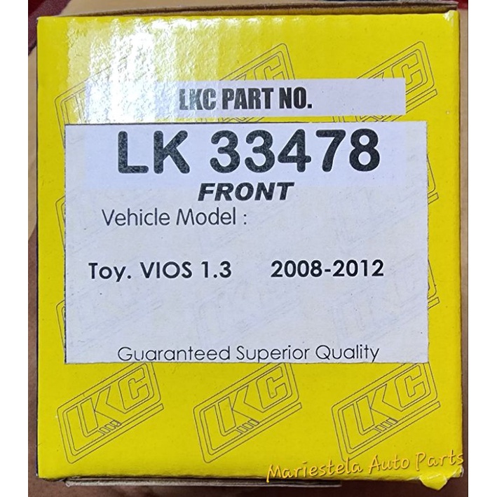 Brake Pad Front Toyota Vios 2008 - 2012 1.3 ( LKC BRAND ) | Shopee ...