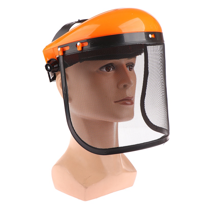 Garden Grass Trimmer Safety Helmet Hat with Full Face Mesh Visor for ...